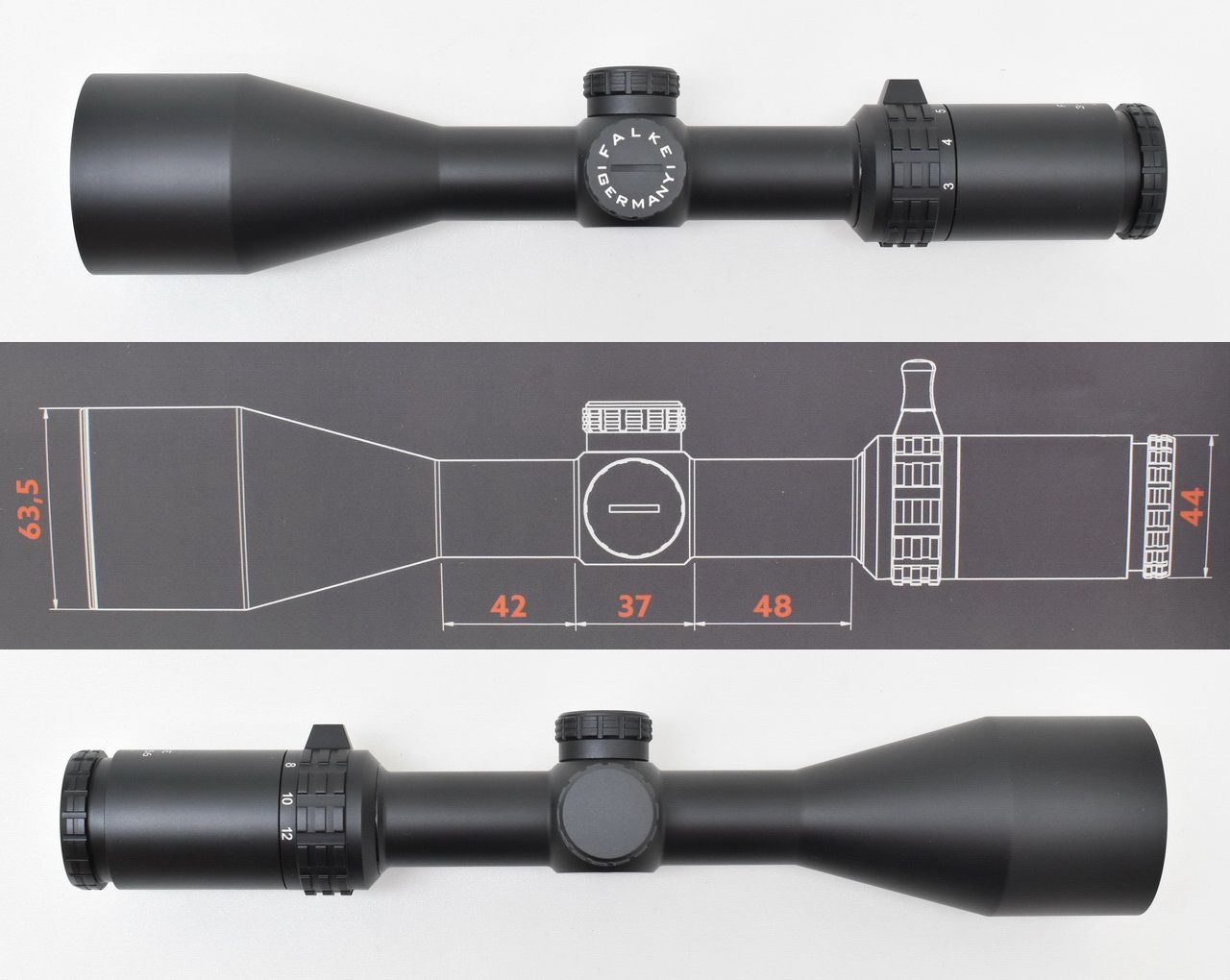 FALKE 3-12x56 " Hunting " Zielfernrohr mit Absehen 4 Leuchtpunkt ...