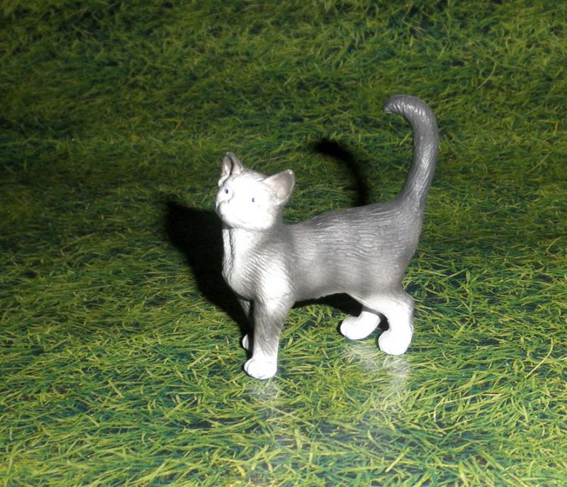 SCHLEICH Figur KATZE grau animal toy figures farm Bauernhof cat ...