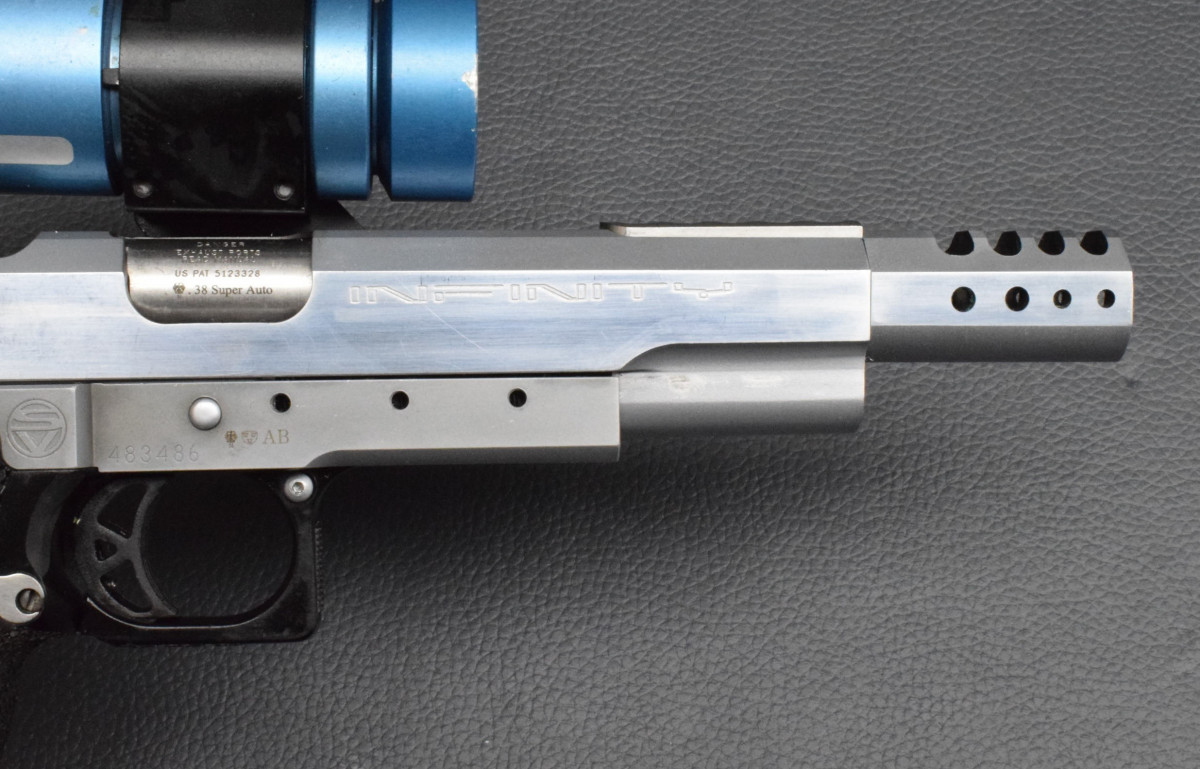 SV Infinity Pistole, Großraumgriff, 38 Super Auto, Aimpoint Comp - eGun
