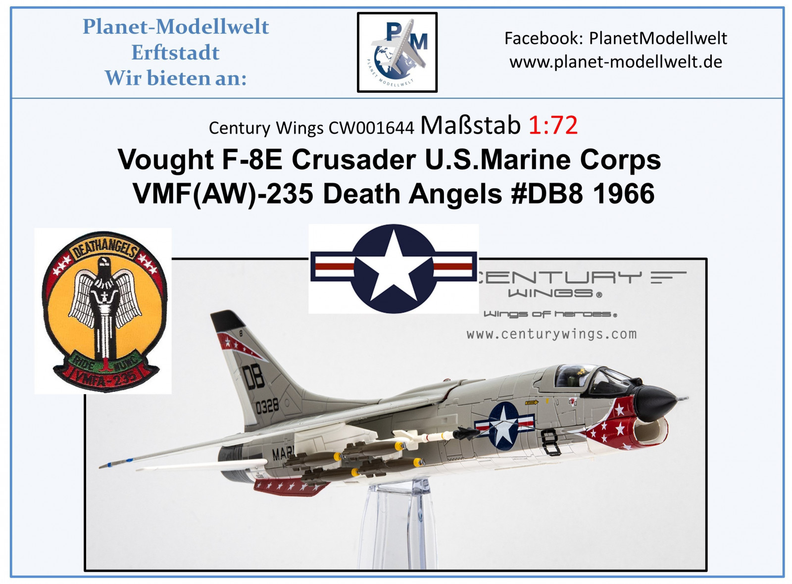 CW001644 Vought F-8E US MARINES VMF-235 DB8 1966,Century... nur 139.90 EUR